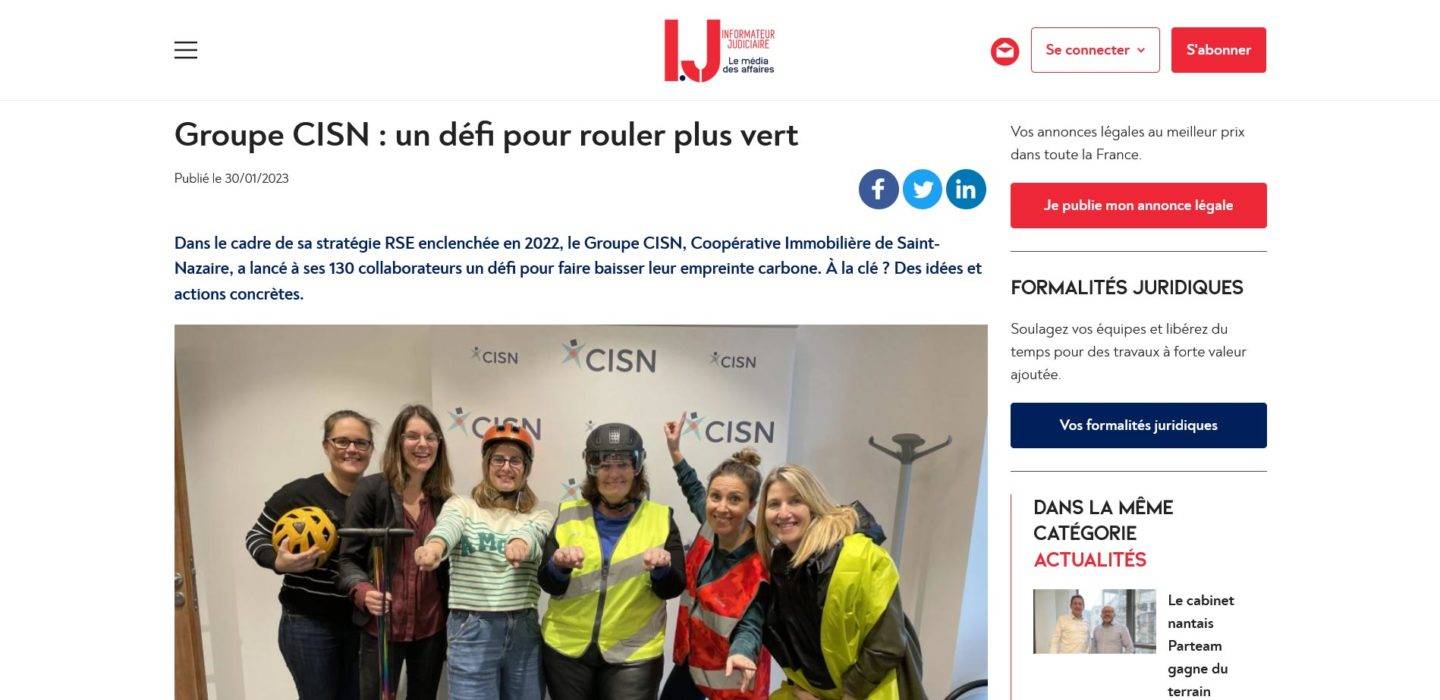 Groupe CISN : un défi pour rouler plus vert - GROUPE CISNGROUPE CISN